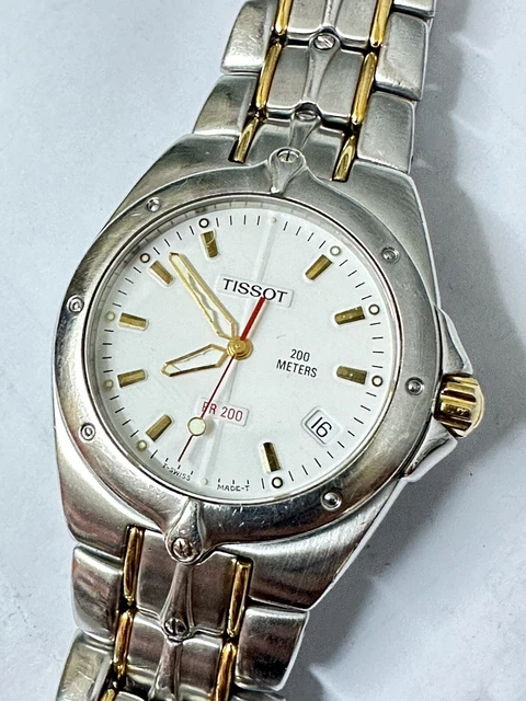 RELOJ TISSOT PR200 QUARTZ DATE CRYSTAL SAPPHIRE SWISS VINTAGE EUR 106,82 - PicClick DE