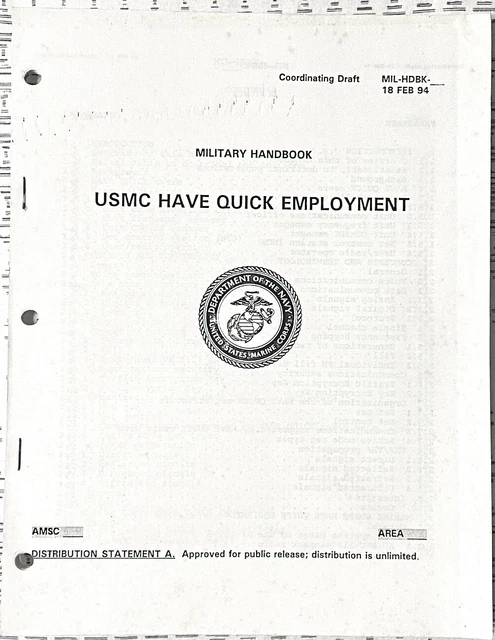 MILITARY HANDBOOK MIL-HDBK-___ 1994 USMC HAVE QUICK Radios EMPLOYMENT ...