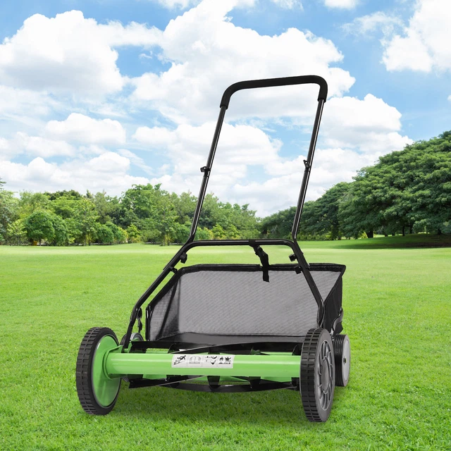 HAND PUSH LAWN Mower 50.8cm Manual Walk-Behind Cylinder Lawnmower Reel ...