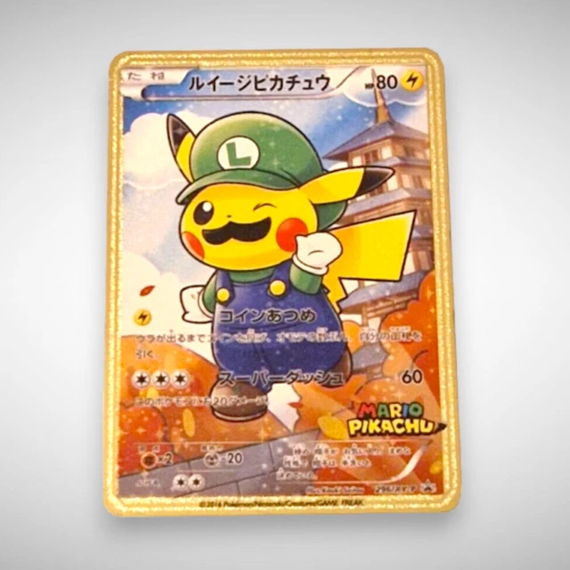 POKEMON LUIGI MARIO Pikachu, Solid Metal Gold Rare - Collectable ...