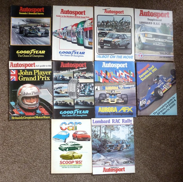 10 X CAR Magazine Supplements, 9 Autosport & 1 Car Magazine ...