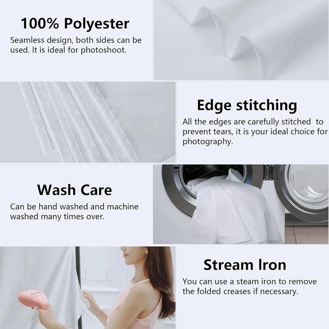 WHITE PHOTOGRAPHY BACKDROP Fabric Photo Backdrop Curtain for Party ...