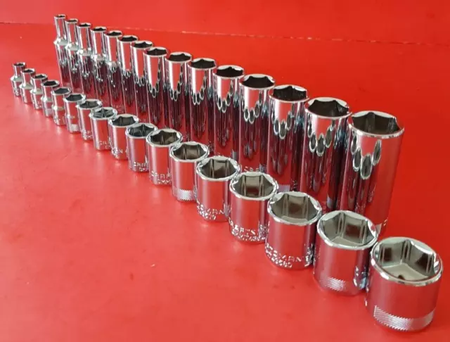 NEW CRAFTSMAN 32 Piece Shallow & Deep 3/8" Drive Metric 6 Point Socket ...