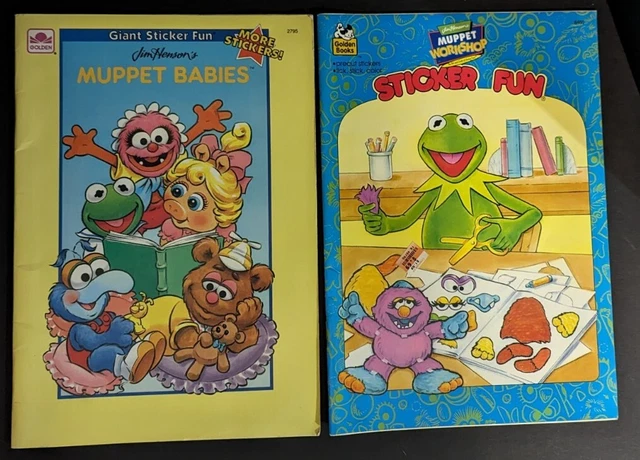 VTG JIM HENSON'S Muppet Babies Giant Sticker Fun & Muppet Sticker Fun ...
