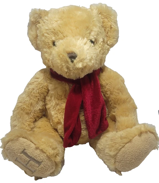 HENRY BEAR TEDDY Bear with Red Scarf Cuddly 12" Plush Soft Toy Bear wh ...