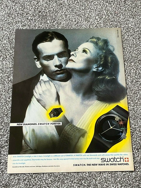 RARE ORIGINAL VINTAGE 1985 Magazine Advert Picture SWATCH Watch ...