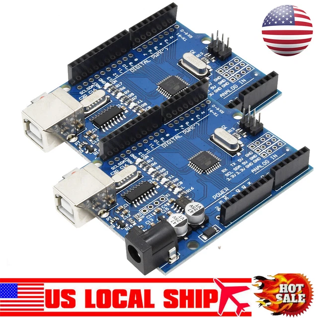 2 UNITS-COMPATIBLE WITH Arduino UNO R3 IDE, ATmega 328P CH340G ...