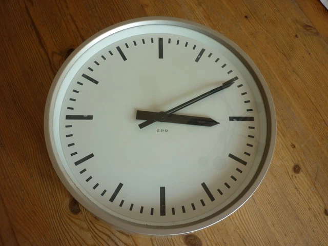 VINTAGE GPO CLOCK 76B - Industrial 12" Wall Clock 1969 Gent & Co. Ltd ...