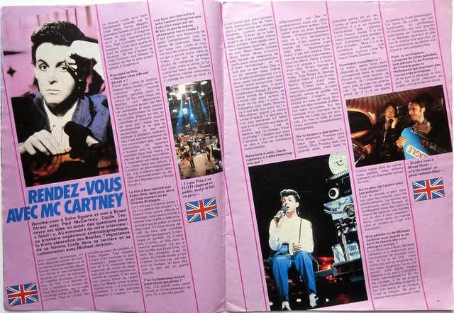 PAUL MCCARTNEY => 2 pages 1985 french CLIPPING / COUPURE DE PRESSE EUR ...