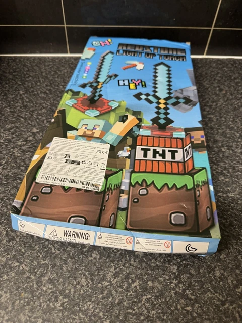 MINECRAFT REDSTONE LIGHT Up Torch Sword Desktop Bedside Lamp £12.94 ...