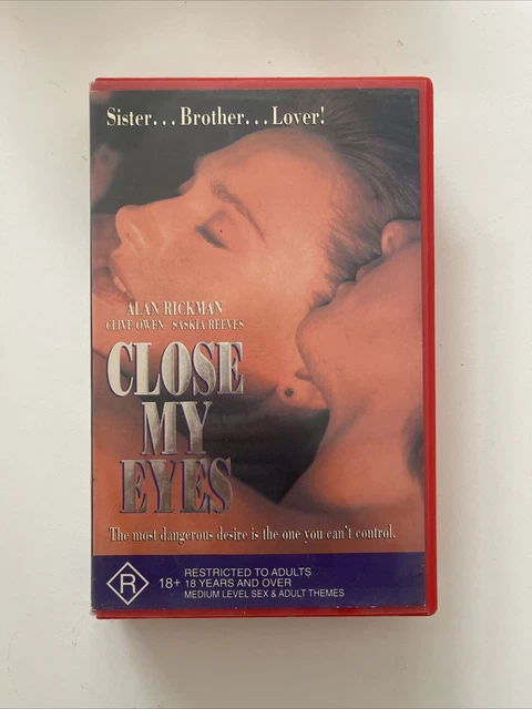 CLOSE MY EYES - VHS Video Alan Rickman Big Box Exrental R Rated Adult ...