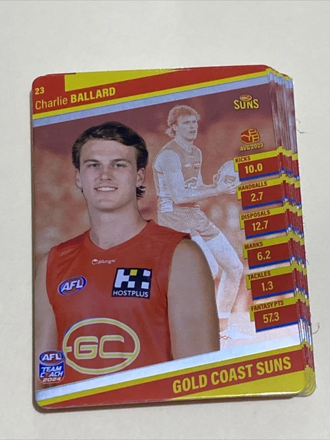 2024 AFL TEAMCOACH SILVER Gold Coast Suns TEAM SET 9 CARDS $4.25 ...
