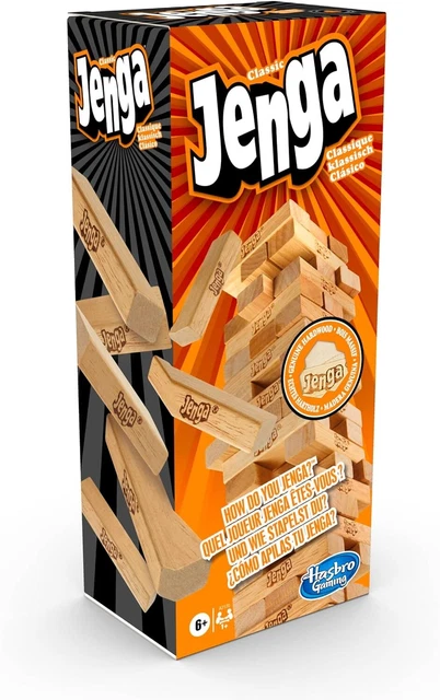 HASBRO GAMING JENGA Classic | The Original Wood Block Stacking Game for ...