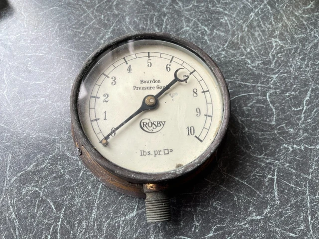 RARE VINTAGE ANTIQUE Crosby Bourdon Pressure Gauge 4" face stationary engine £125.00 - PicClick UK