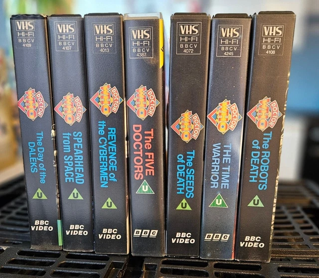 7 X TOM Baker Jon Pertwee +3 MORE Doctor Who VHS Tape Rare BBC GREEN ...