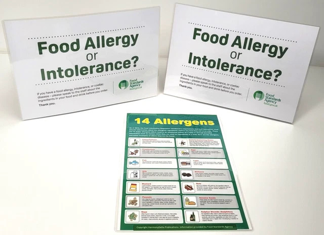 FSA 3 SIGNS Food Allergy or Intolerance? x 2 & 14 Food Allergens x 1 A4 ...