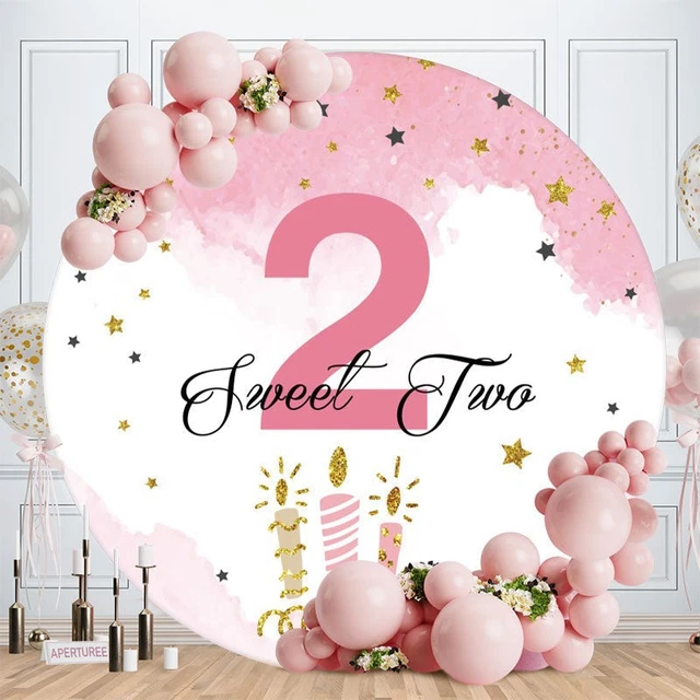 PINK 2 SWEET Two Glitter Circle Happy Birthday Backdrop $35.95 ...