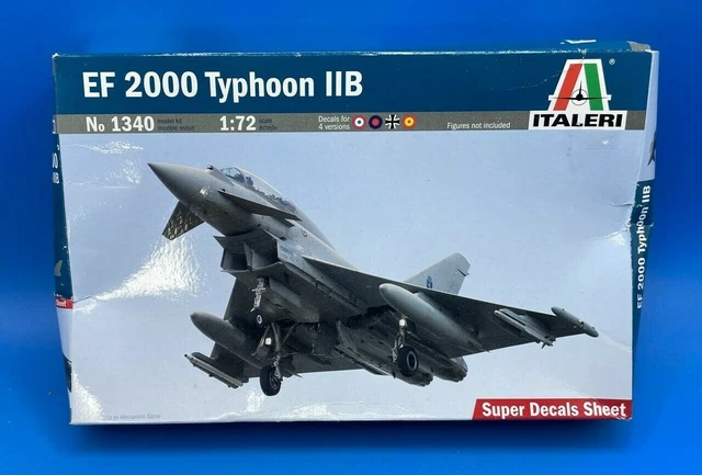 ITALERI EF 2000 Typhoon IIB Scala 1/72 Modello 1340 Nuovo Set Super Decalcomanie Vecchio Stock ...
