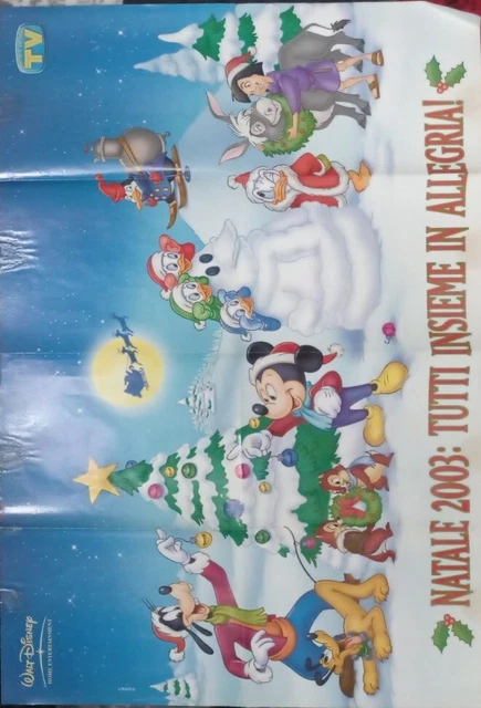 POSTER TV SORRISI Canzoni Natale 2003 Disney Topolino Pippo Pluto 63x57 ...