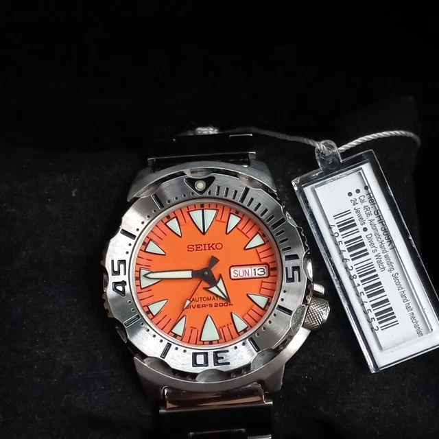 RARE SEIKO MONSTER SRP309 2nd Gen Orange Dial Automatic Men's Watch ...