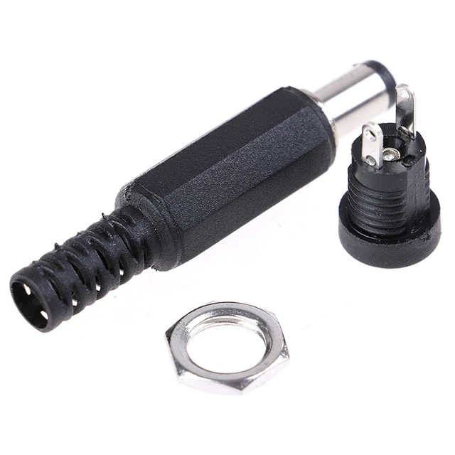 FEMALE PLUG+MALE PLUG Jack Socket Adapter Dc Power Supply`Panel Mount ...