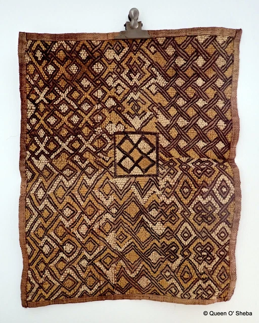 KUBA CLOTH RAFFIA Textile Panel mid 20th C Kongo Africa Wall Art # £150 ...
