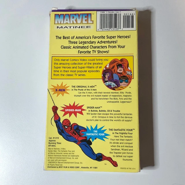 MARVEL MATINEE 3 Super Hero Adventures VHS Spider Man Fantastic Four ...