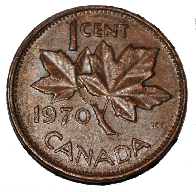 CANADA 1970 1 Cent Copper One Canadian Penny Coin $1.75 - PicClick CA