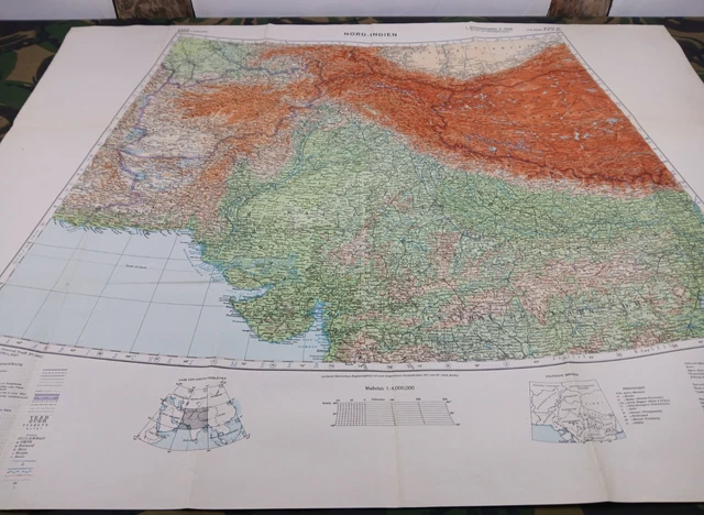 WW2 &RESTRICTED& GERMAN map of NORTHERN INDIA (INDIAN LIBERATION GROUPS ...