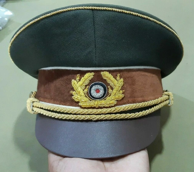 WW2 GERMAN VISOR Cap Officer World War II Reproduction Germany Military ...