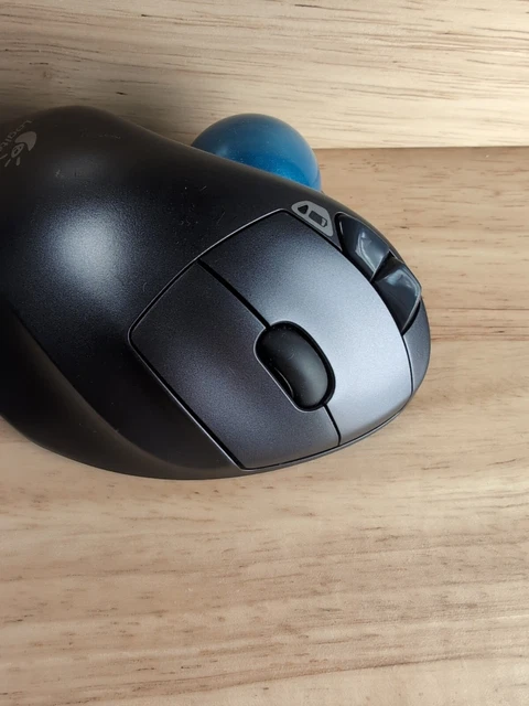LOGITECH LOGI M570 Wireless Trackball Mouse & Paired Receiver Blue Ball ...