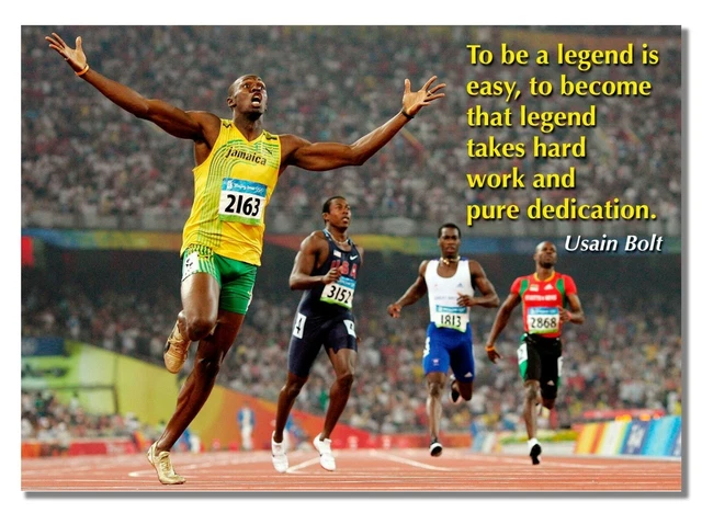 USAIN BOLT #2 Jamaican Sprinter World Record Poster Motivation Quote ...