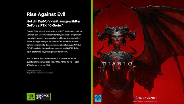 DIABLO 4 IV PC Nvidia Bundle Edition Game Code (RTX 40** Voraussetzung ...