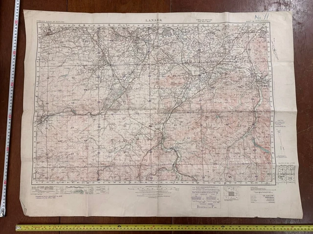 ORIGINAL WW2 BRITISH Army GSGS OS Map of Scotland - Lanark £12.00 ...