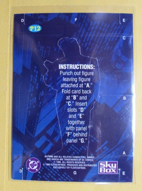 1996 SKYBOX *ADVENTURES Of BATMAN & ROBIN* Action Packs INSERT POP OUT ...