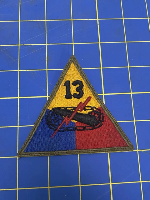 13TH ARMORED DIVISION Original WWII Patch Army Navy USMC Shoulder ...