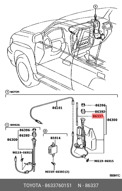 GENUINE OE ROD Pipe Shi 8633760151 for Toyota 86337-60151 EUR 64,72 ...