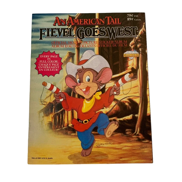 AN AMERICAN TAIL Fievel Goes West Diamond 1991 Sticker Album INCOMPLETE ...