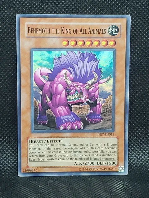 YUGIOH BEHEMOTH THE King of All Animals FET-EN014 Unlimited Edition ...