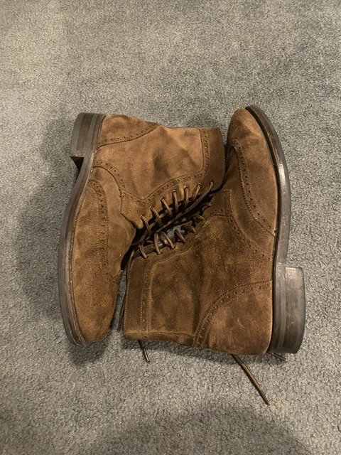 THURSDAY BOOT COMPANY Wingtip Boots Chocolate Suede Color Way Size 10 £ ...