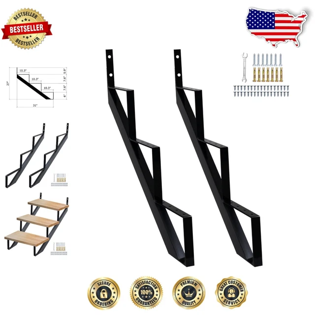 GALVANIZED STEEL STAIR Stringers 3 Step for 27 Inch Deck - Easy Install ...