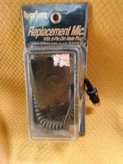 BARJAN REPLACEMENT MIC. With 5 Pin Din Male Plug 325-519 Fits Cobra 19 ...