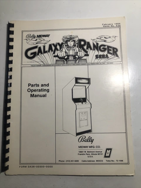 ORIGINAL VINTAGE 1984 Galaxy Ranger Arcade Game Operating Manual ...