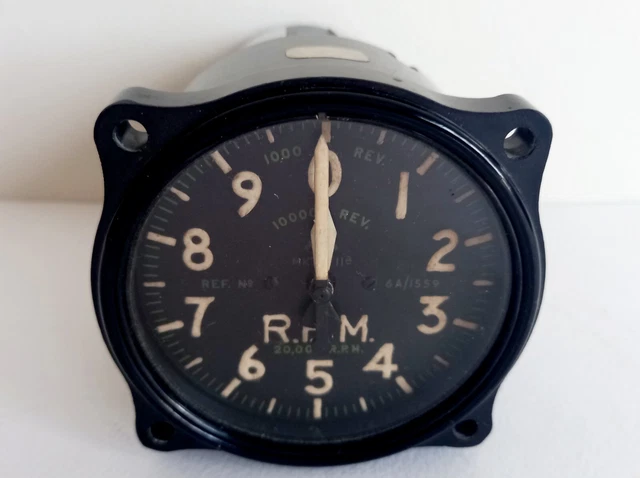 AIRCRAFT RPM GAUGE, Tachometer. Military Gloster Meteor Aircraft Guage ...