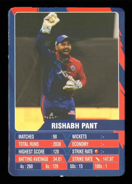 1 X CARD IPL Cricket Indian Premier League 2022 # Rishabh Pant ≠ R026 £ ...