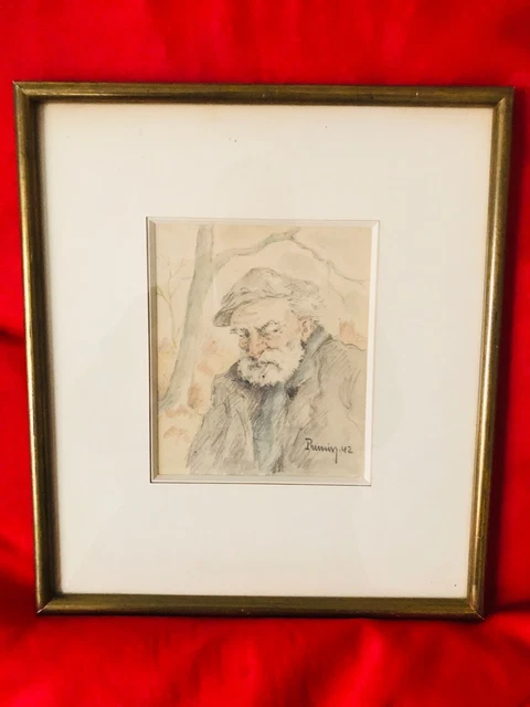 TABLEAU DESSIN ANCIEN signé peinture aquarelle impressionnisme Marcel Prunier EUR 120,00 ...