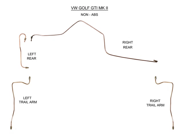 VW GOLF MK2 Gti Pre-Bent Copper Brake Pipe Line Kit Rear Set 4 Piece £ ...