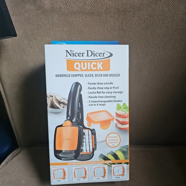 JML NICER DICER QUICK Handheld Chopper, Slicer, Dicer, Wedger. Black and Orange. £7.59 - PicClick UK