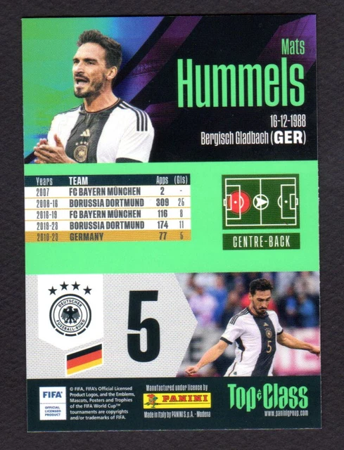 PANINI TOP CLASS 2024 Trading Cards Master Class #247 Mats HUMMELS ...