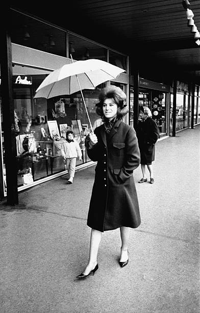 FRENCH SINGER SHEILA Strolling in Paris, France, circa 1960 Old Photo ...